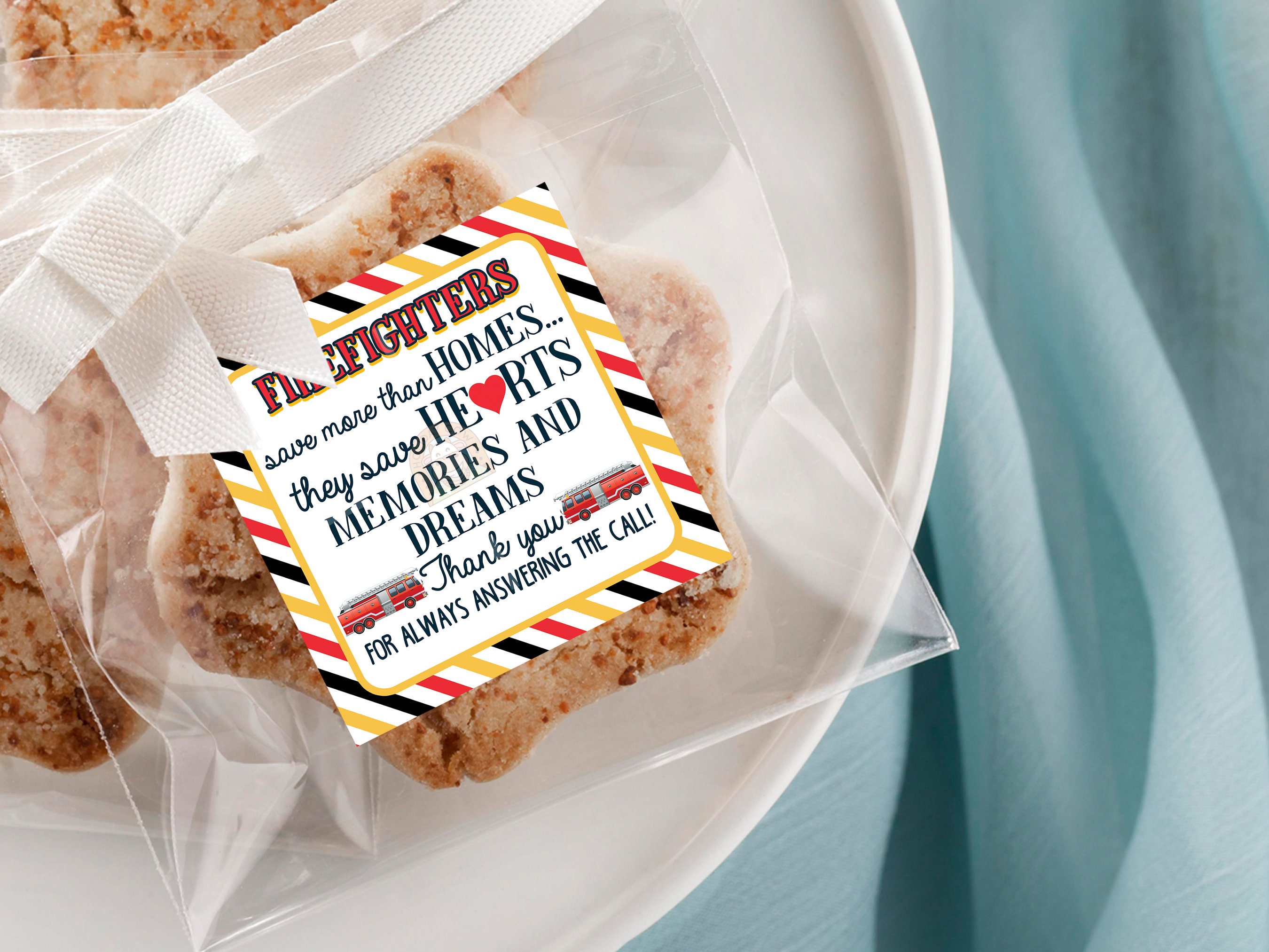 Firefighter Tags Printable, Firefighter Appreciation Tags, Firefighter ...