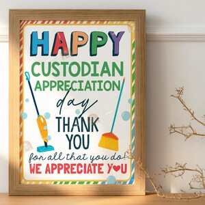 Custodian Day Card Printable, Custodian Appreciation Gift, Thank You ...