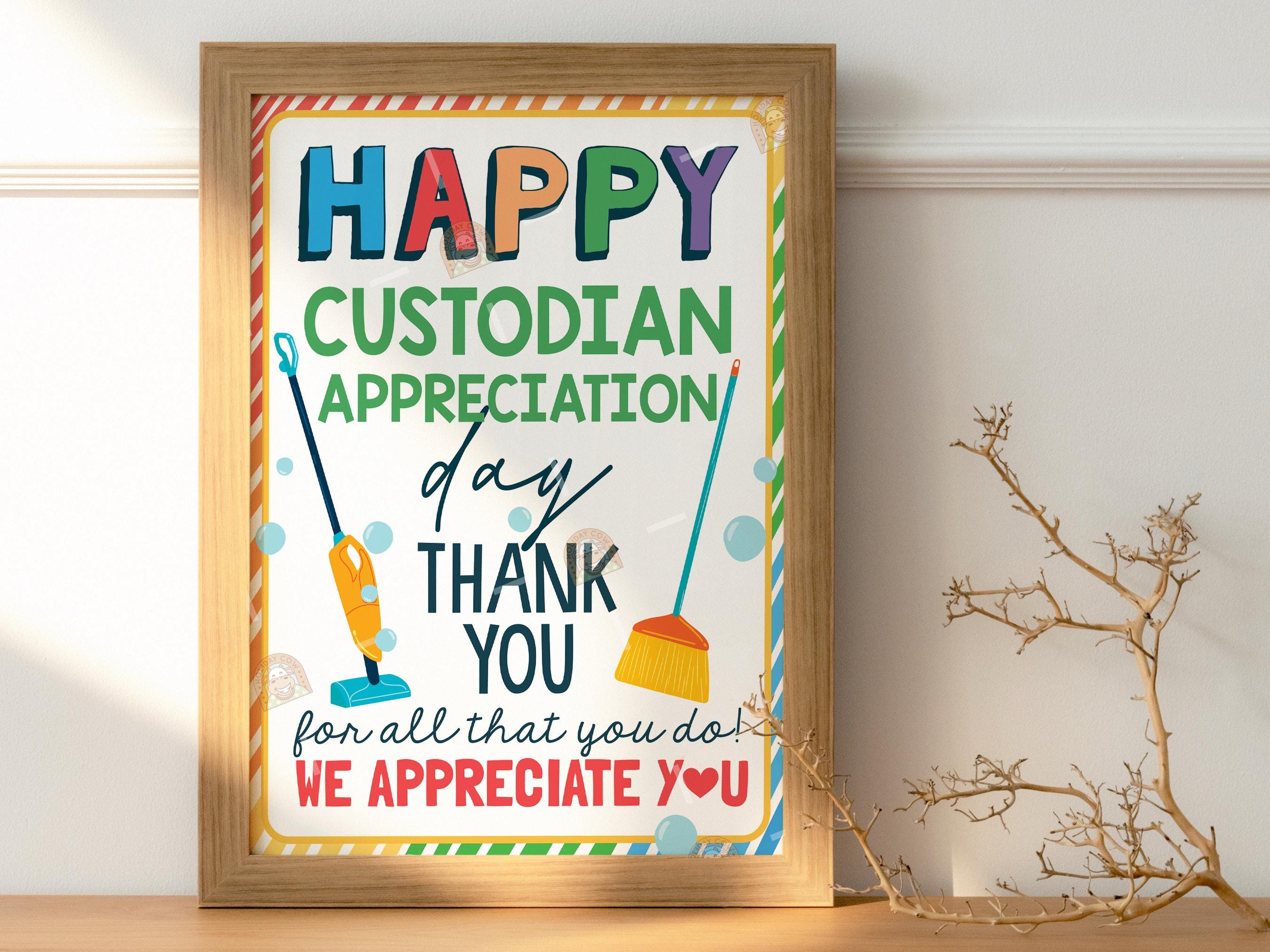 Custodian Day Card Printable, Custodian Appreciation Gift, Thank You ...