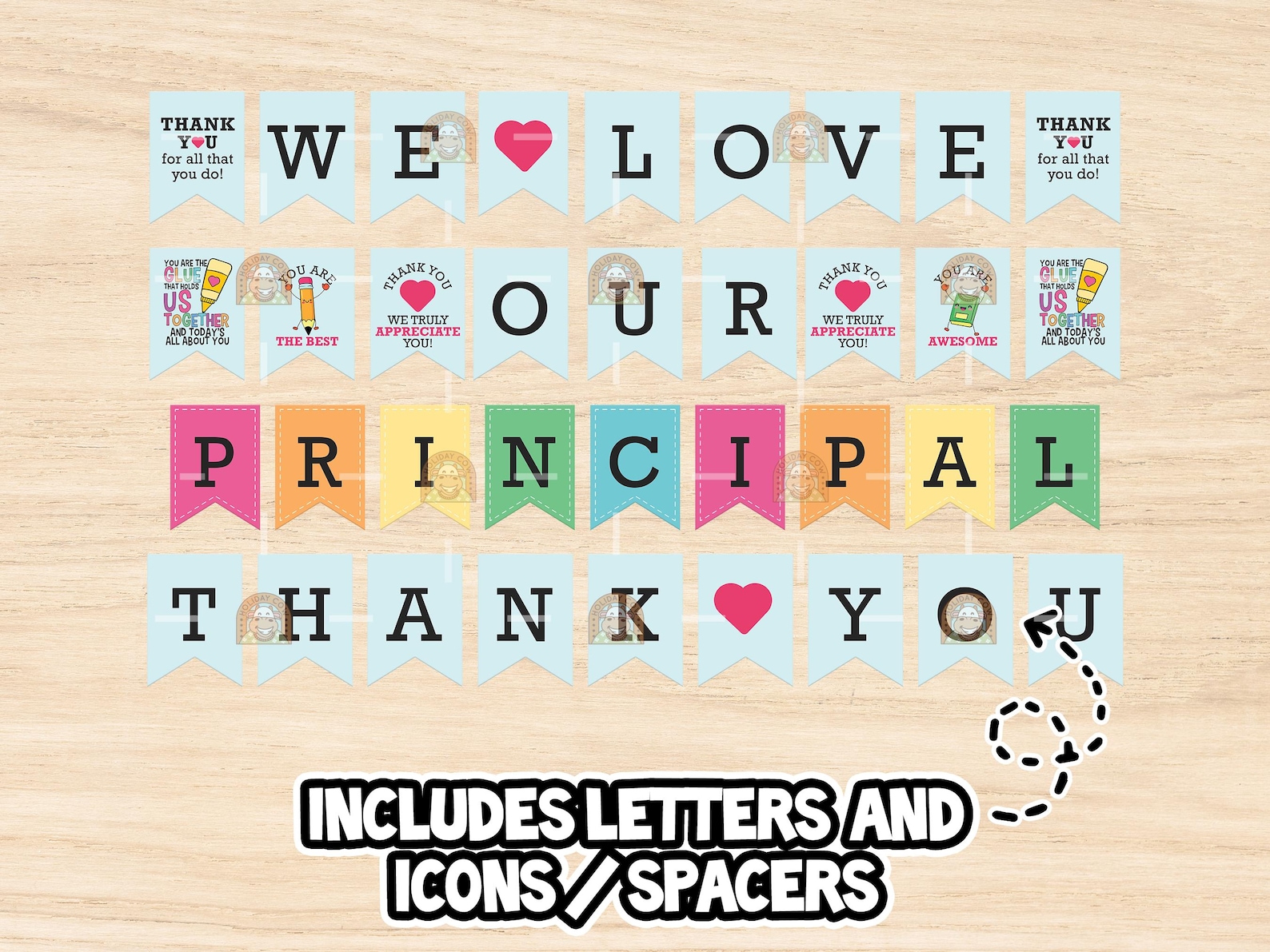 We Love Our Principal Banner Printable, National Principal's Day Banner ...