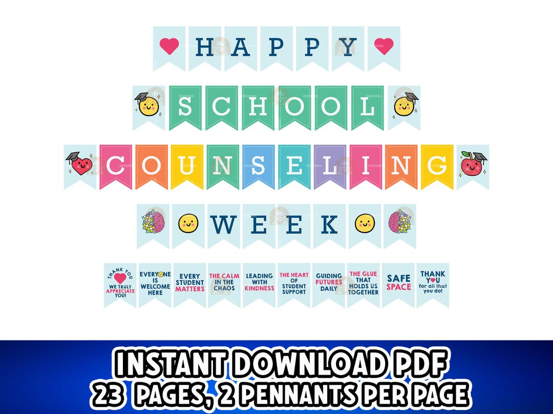 School Counseling Week Banner, Printable School Counselor Appreciation ...