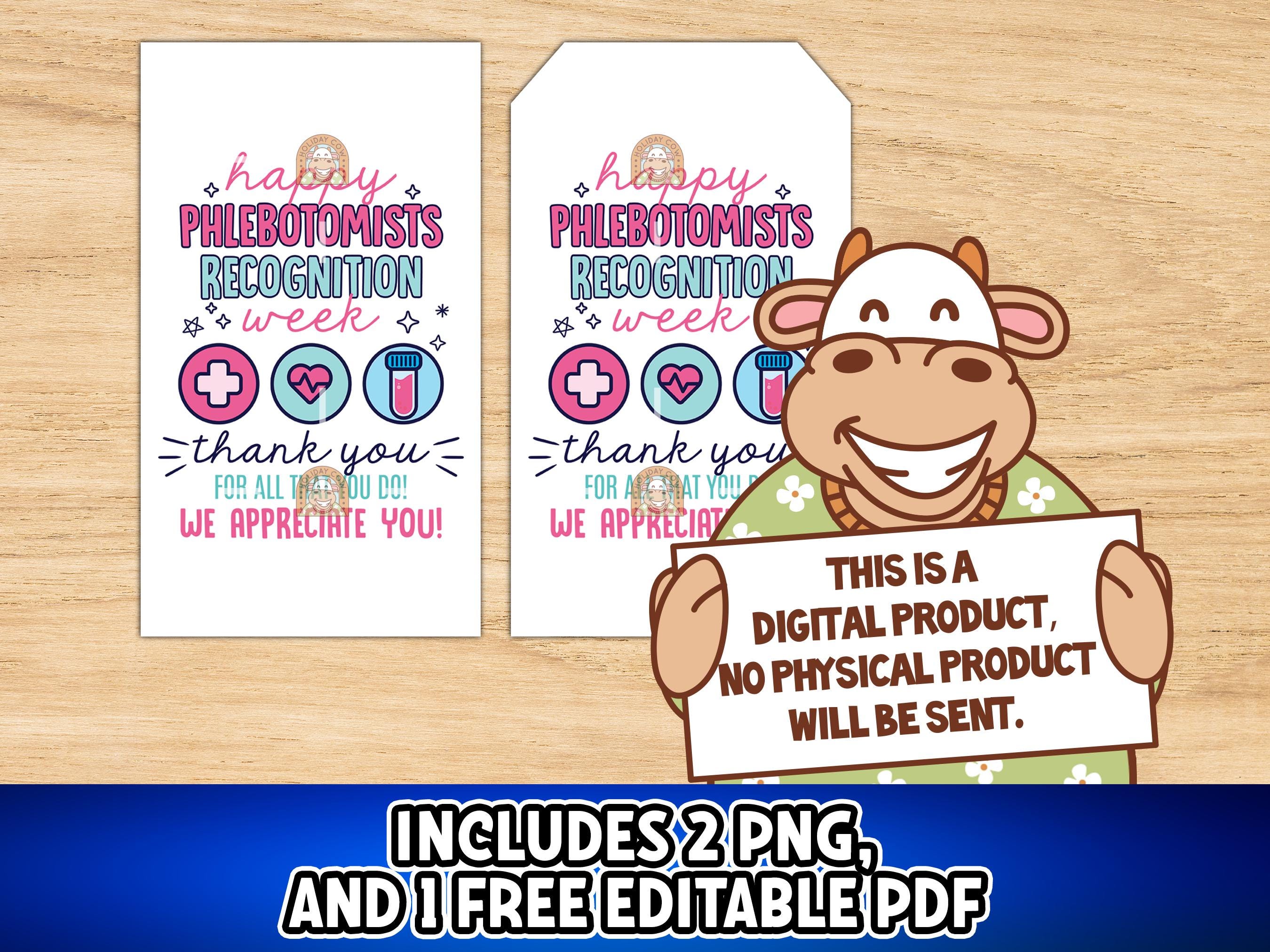 Printable Phlebotomist Week Gift Tag, Phlebotomists Recognition Week ...