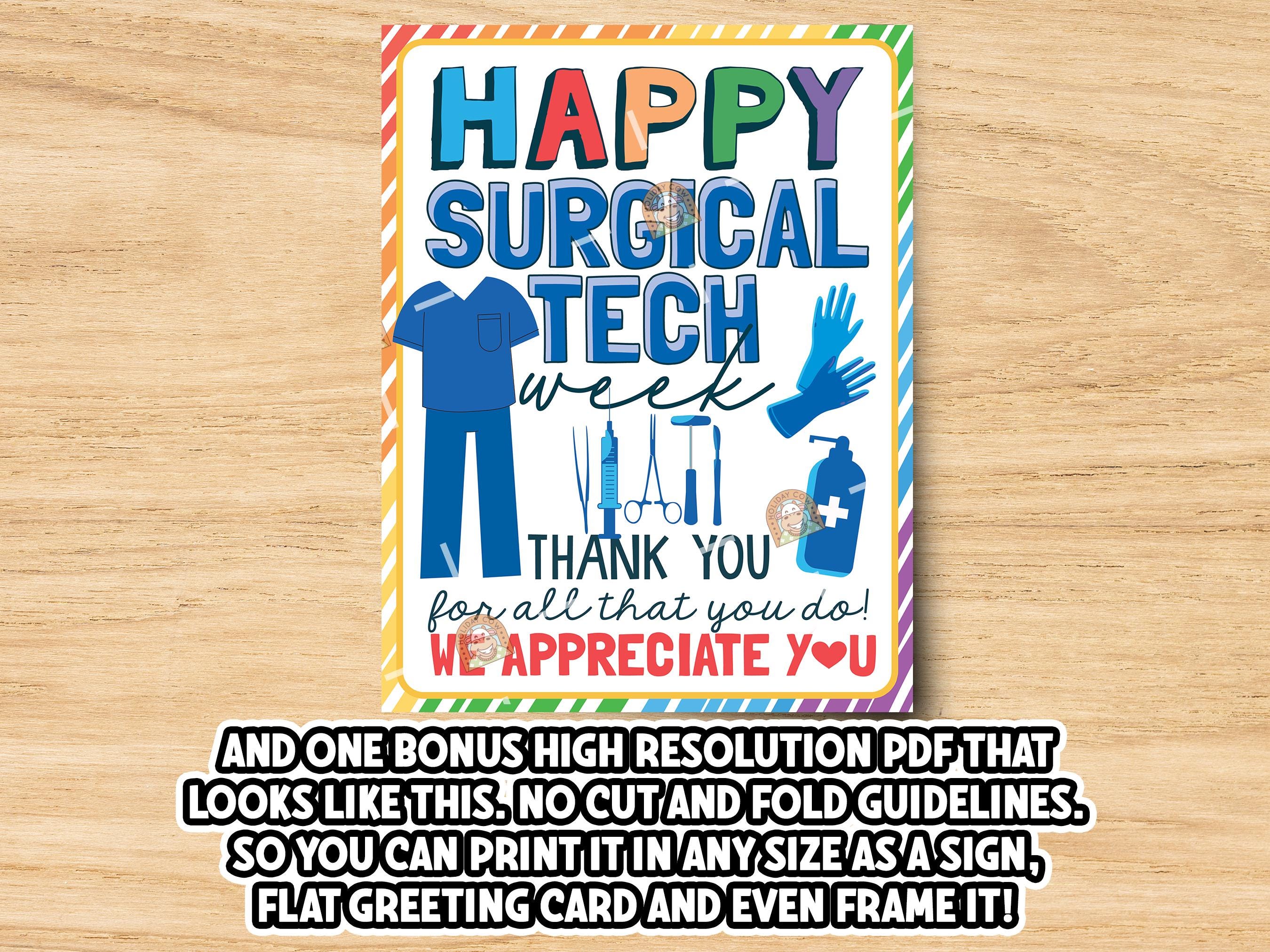 Surgical Tech Week Gift Printable, Surgical Tech Appreciation Card ...