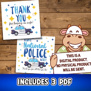 Police Week Tags Printable, National Police Officers Week Gift Tag ...