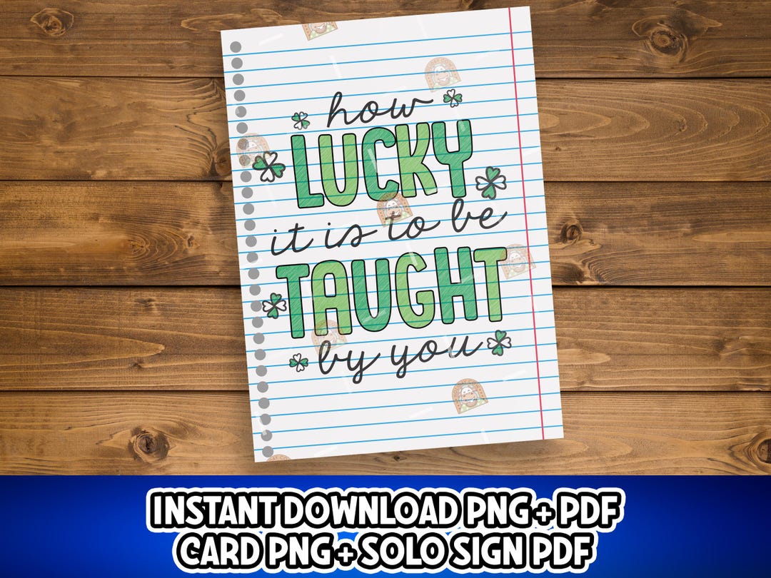 Teacher St. Patrick's Day Gift, Printable St. Patricks Day Teacher ...