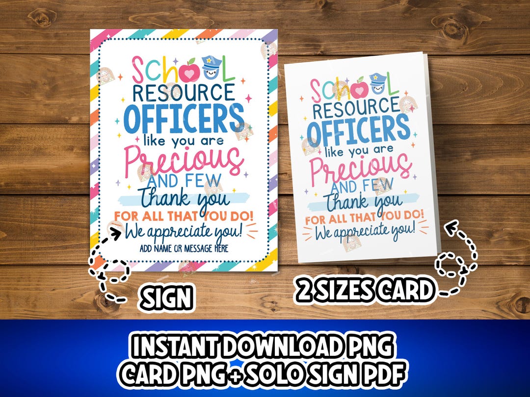 SRO Appreciation Gift, Printable School Resource Officers Day Gift ...