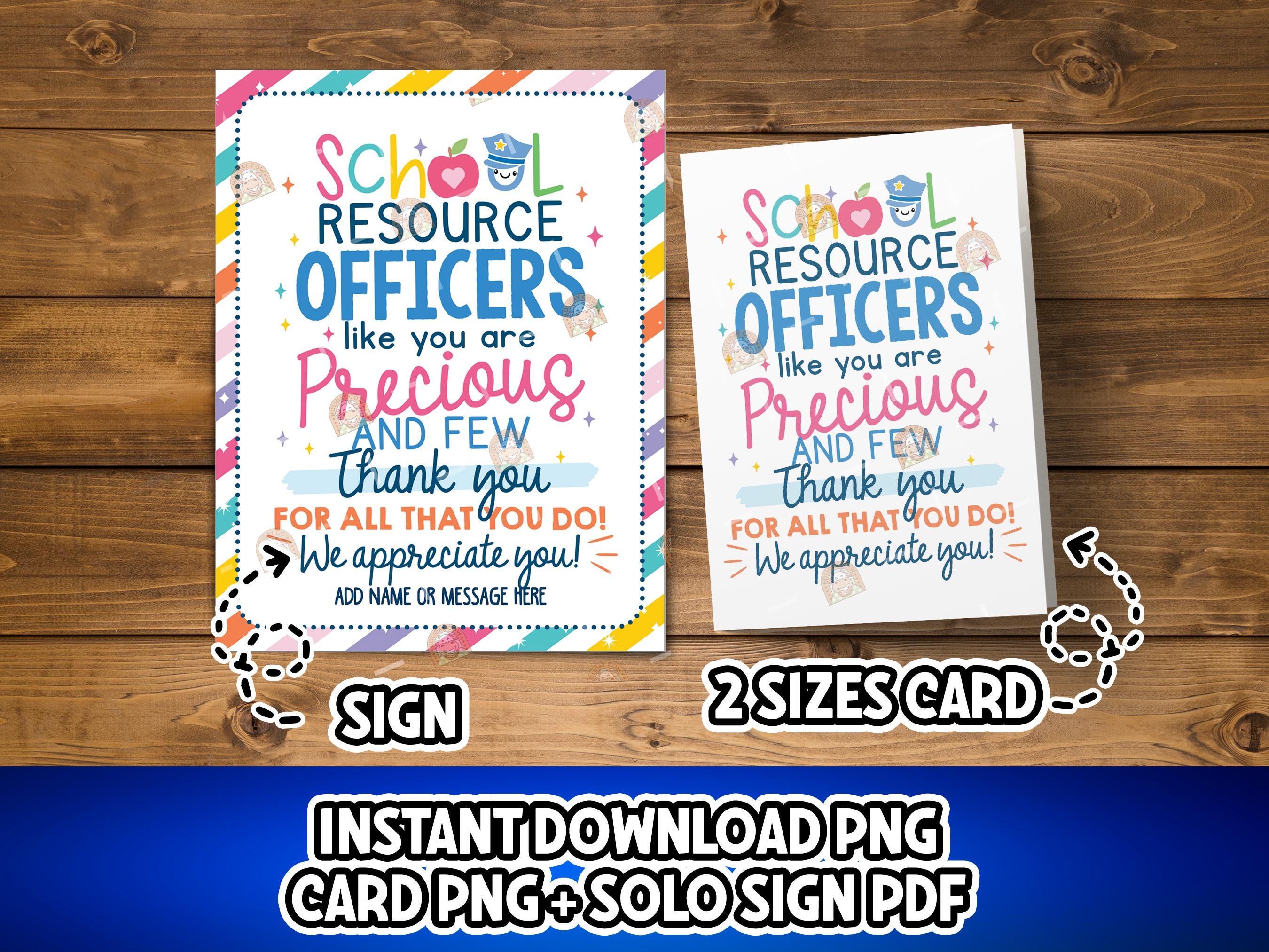 SRO Appreciation Gift, Printable School Resource Officers Day Gift ...