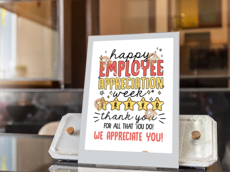 Employee Appreciation Day Gift, Printable Employee Recognition Sign ...
