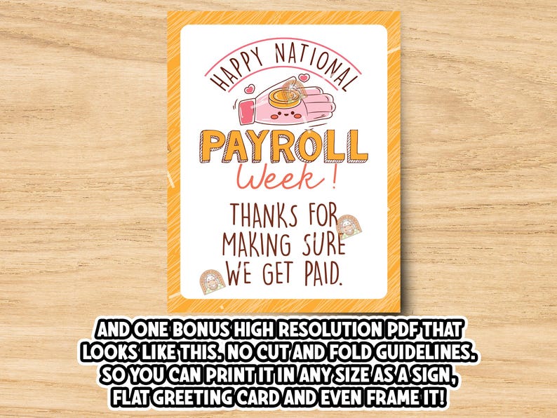 National Payroll Week Card Printable, Payroll Week Sign, Payroll ...