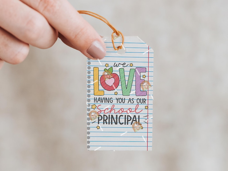 School Principal Gift Tag Printable, Principal Appreciation Tag ...