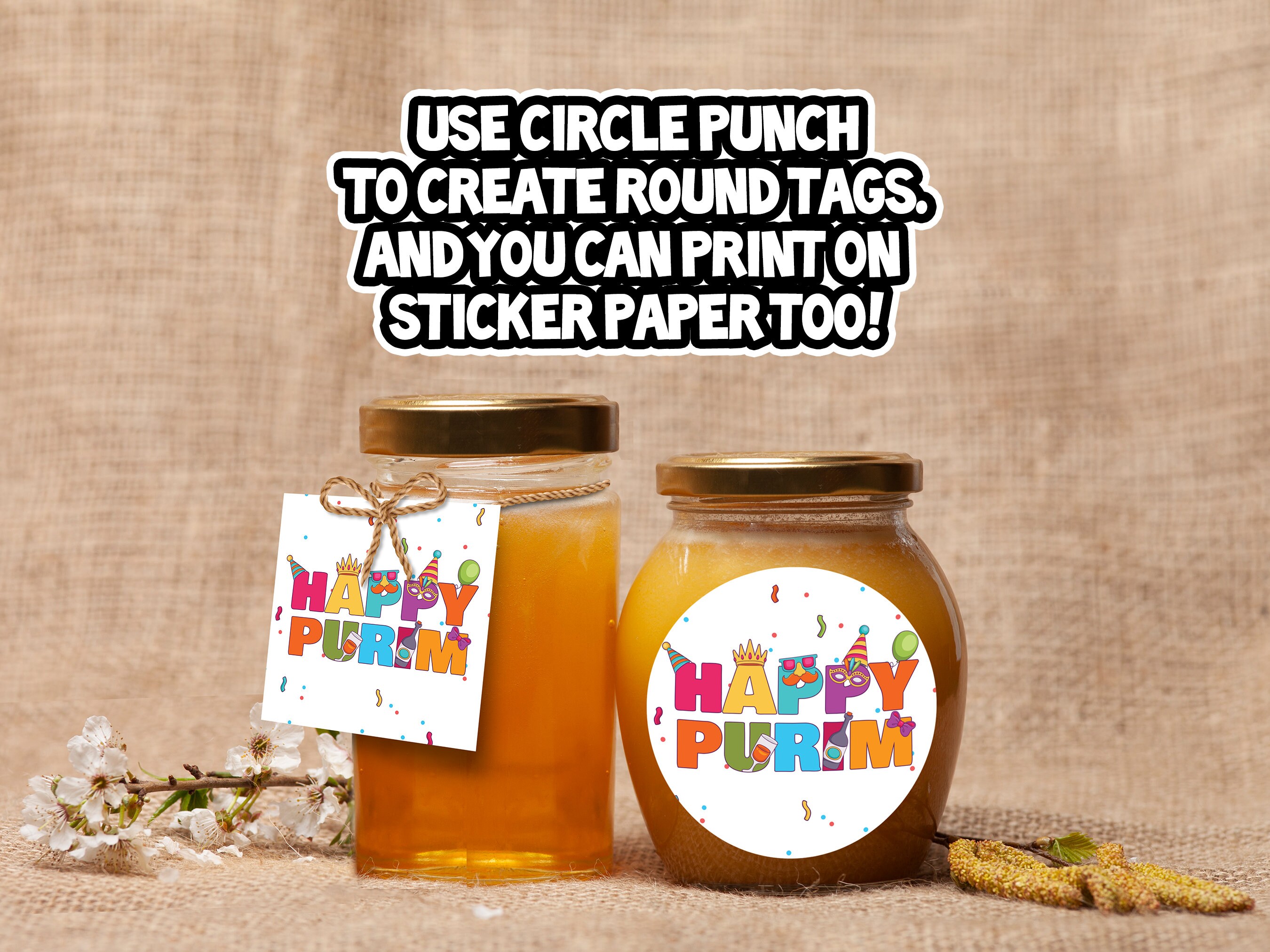 Printable Purim Tags, Purim Gift Tags, Purim Card, Purim Sign, Purim ...