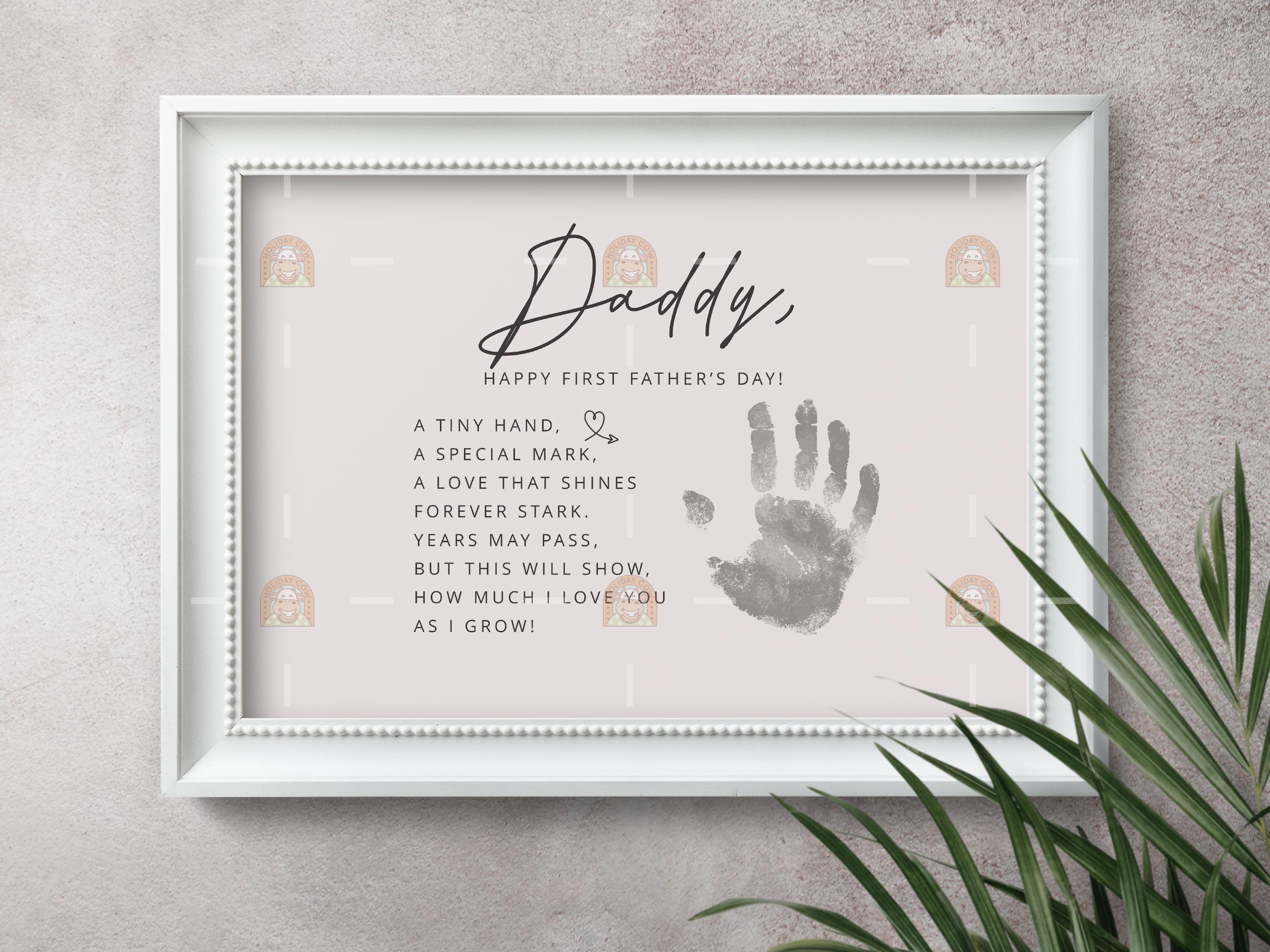 First Father's Day Handprint Art Printable, Daddy Handprint Poem ...