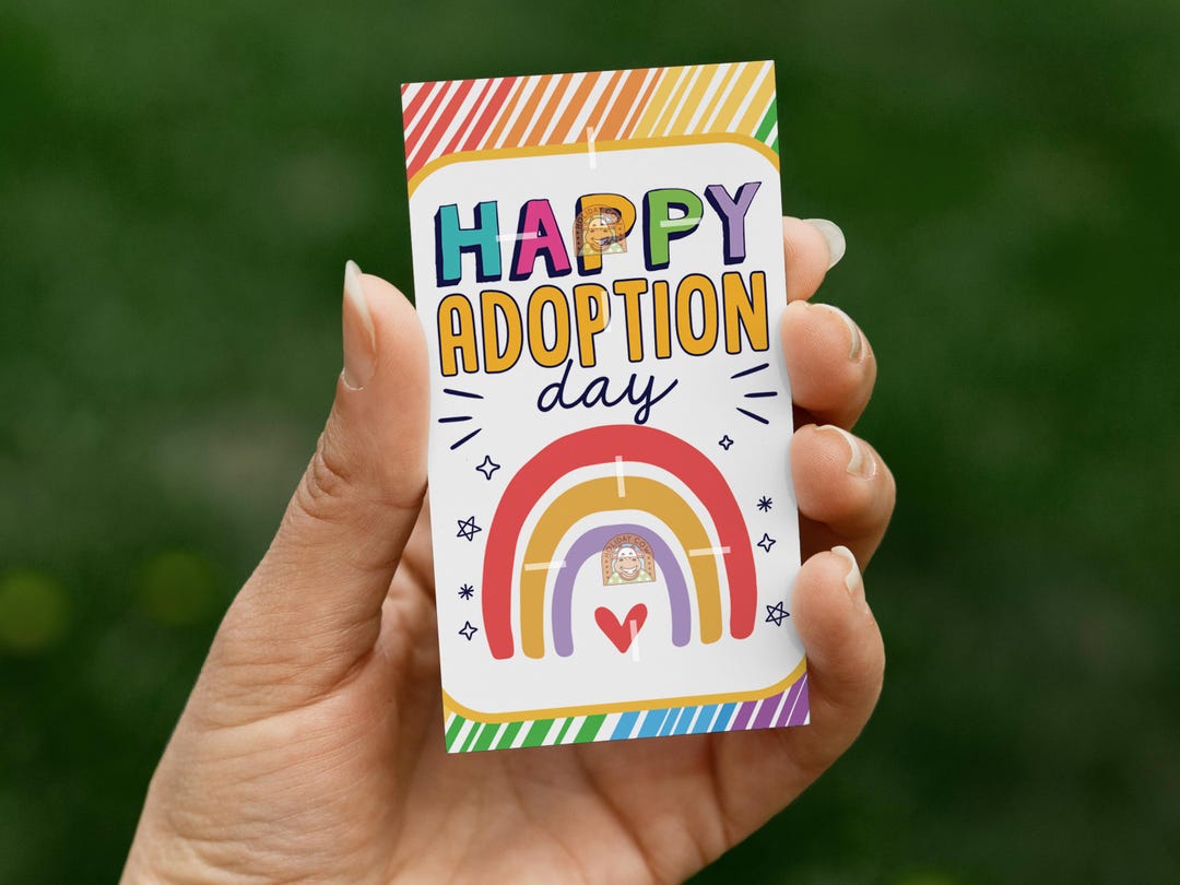 Printable Adoption Day Tag, Happy Adoption Day Gift Tag, National ...
