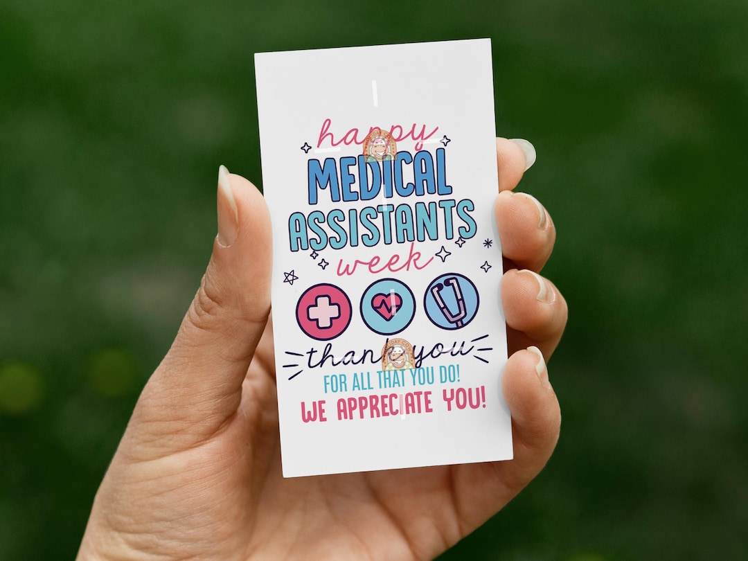 Medical Assistant Week Tag Printable, Medical Assistant Gift Tag, Happy ...