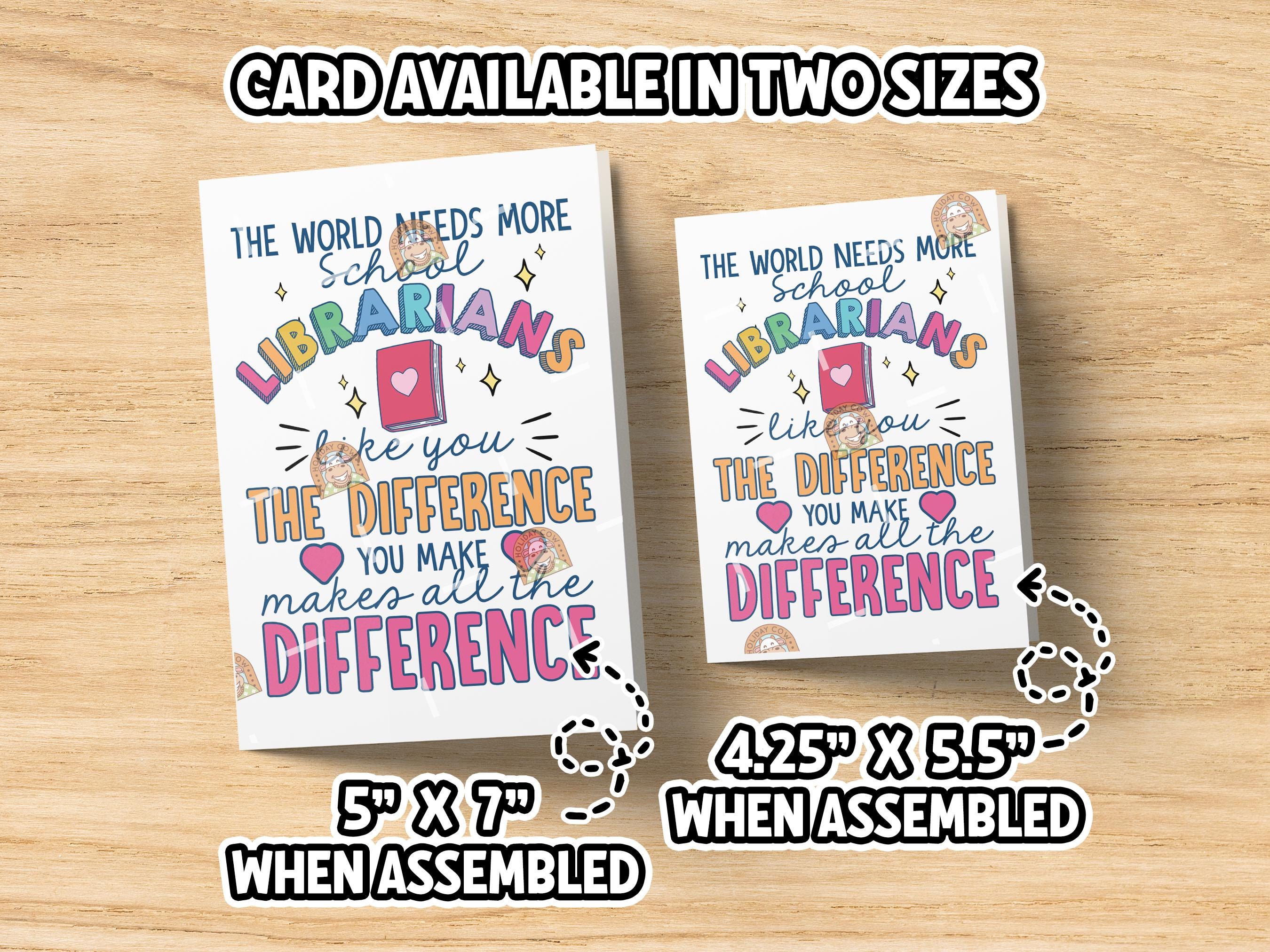School Librarian Gift, Printable Librarian Card, Librarian Thank You ...