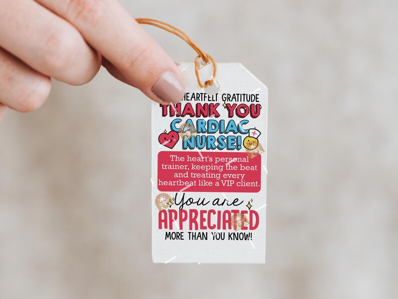 Cardiac Nurse Gift Tag Printable, Thank You Cardiac Nurses Week Tag ...