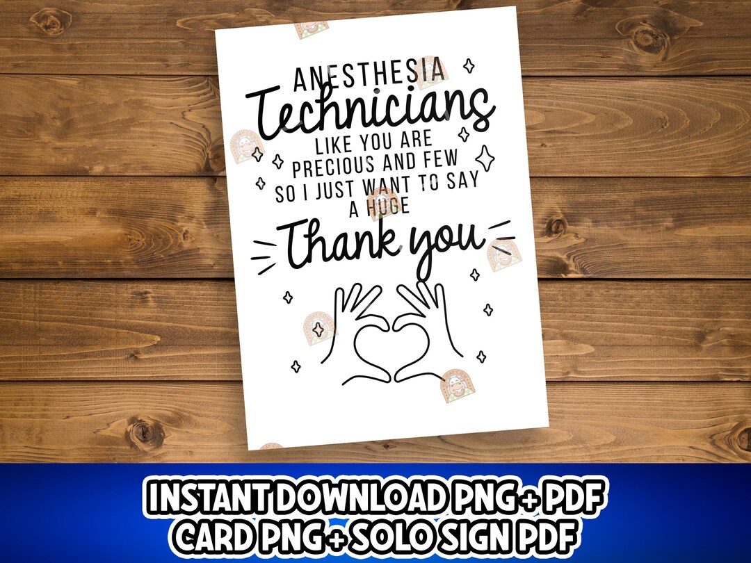 Anesthesia Tech Gift Printable, Anesthesia Tech Week Sign, Anesthesia ...