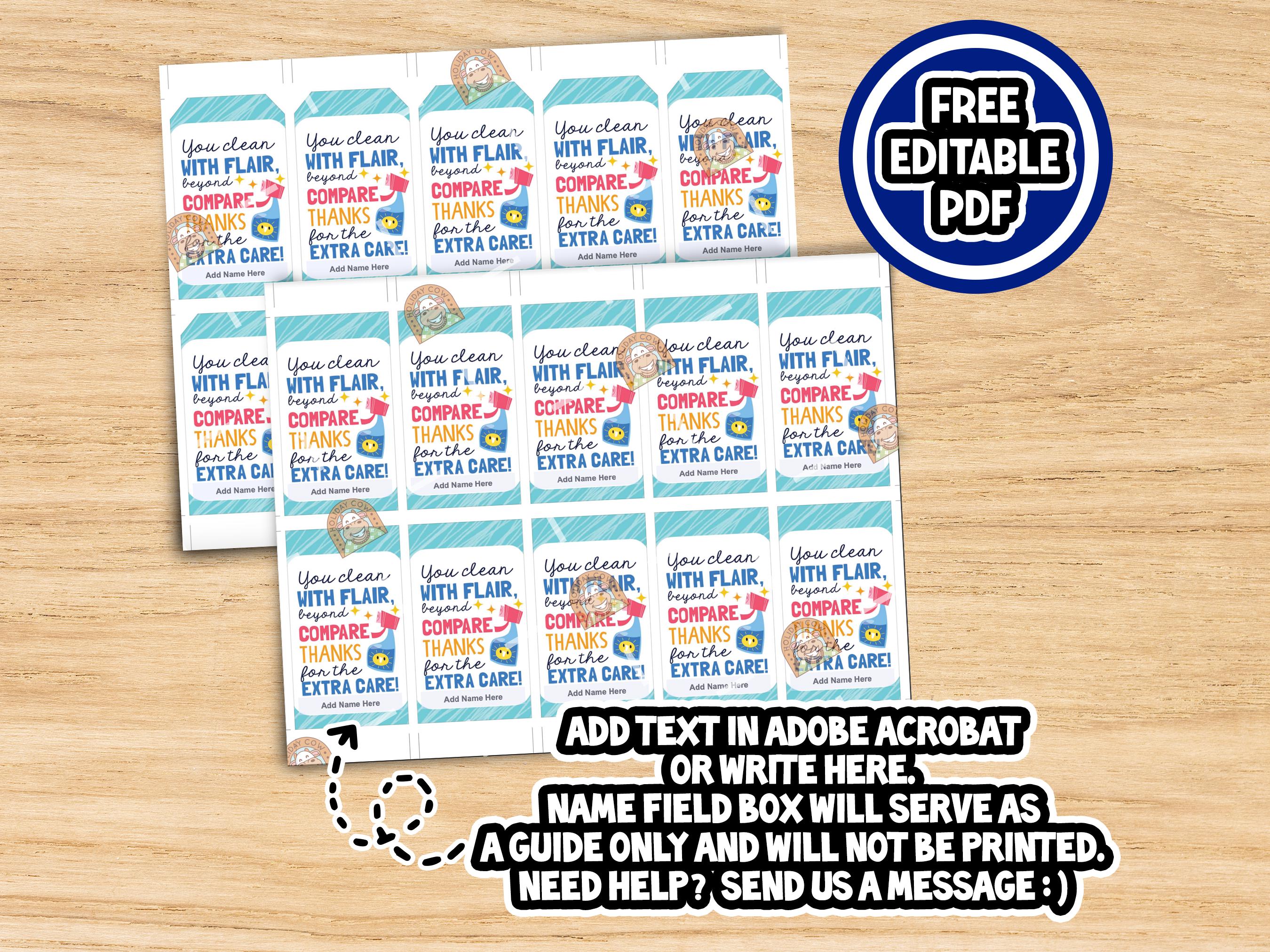 EVS Week Gift Tag Printable, Housekeeping Gift Tag, Housekeeping ...