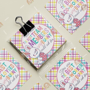 Team Members Easter Tag, Printable Best Employee Any Bunny Could Ask ...