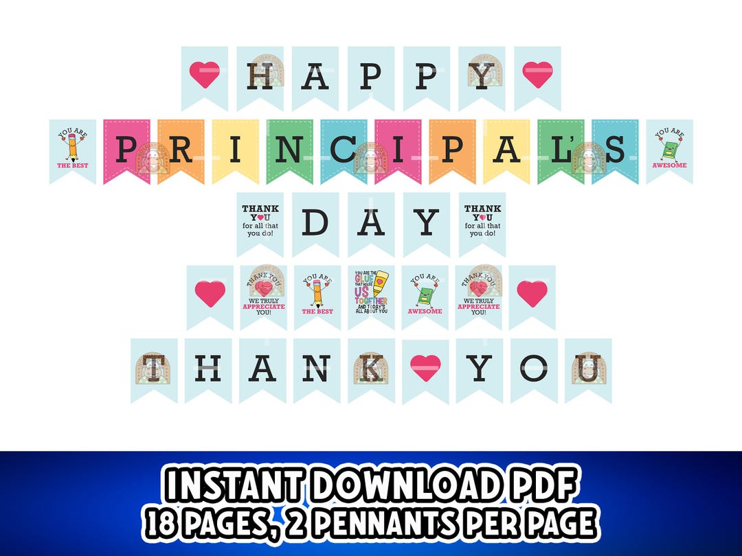Principal's Day Banner Printable, Principal Appreciation, School ...