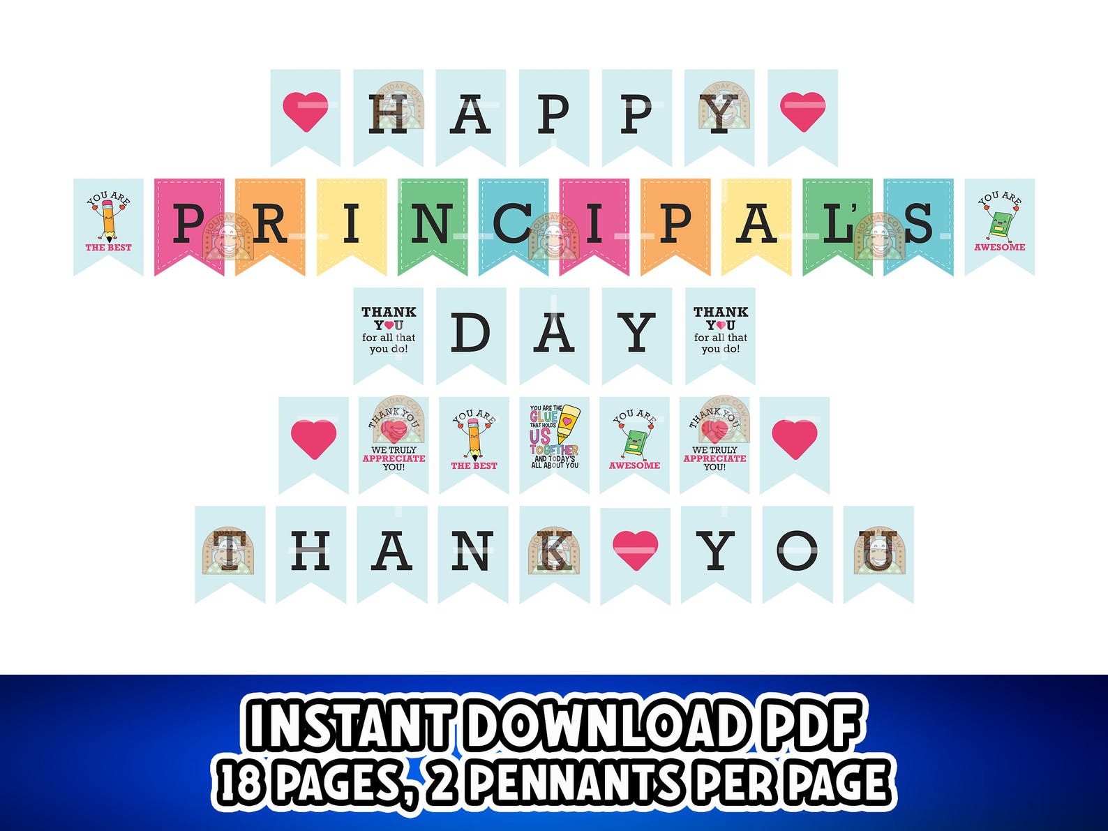Principal's Day Banner Printable, Principal Appreciation, School ...