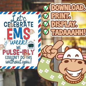 EMS Week Signs Printable, EMS Week Decor, EMS Appreciation Poster ...