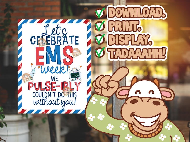 EMS Week Signs Printable, EMS Week Decor, EMS Appreciation Poster ...