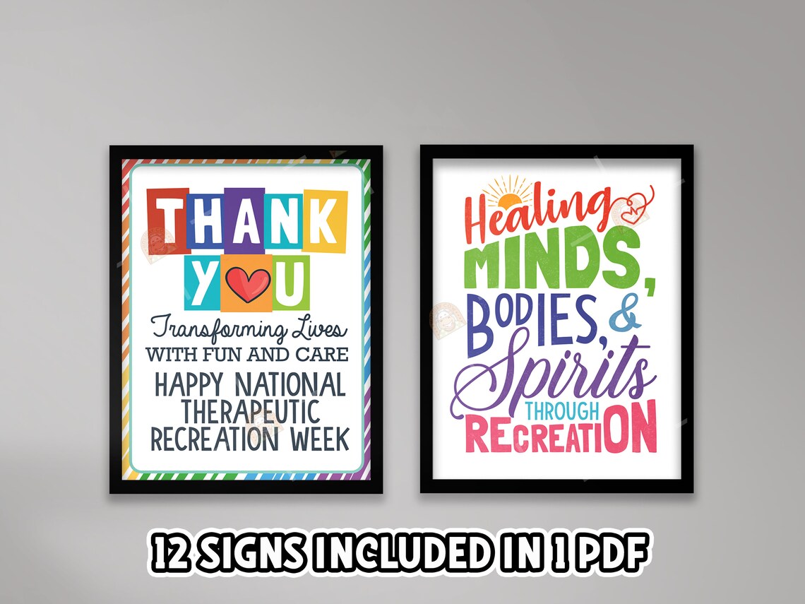 National Therapeutic Recreation Week Signs Printable, Recreational ...
