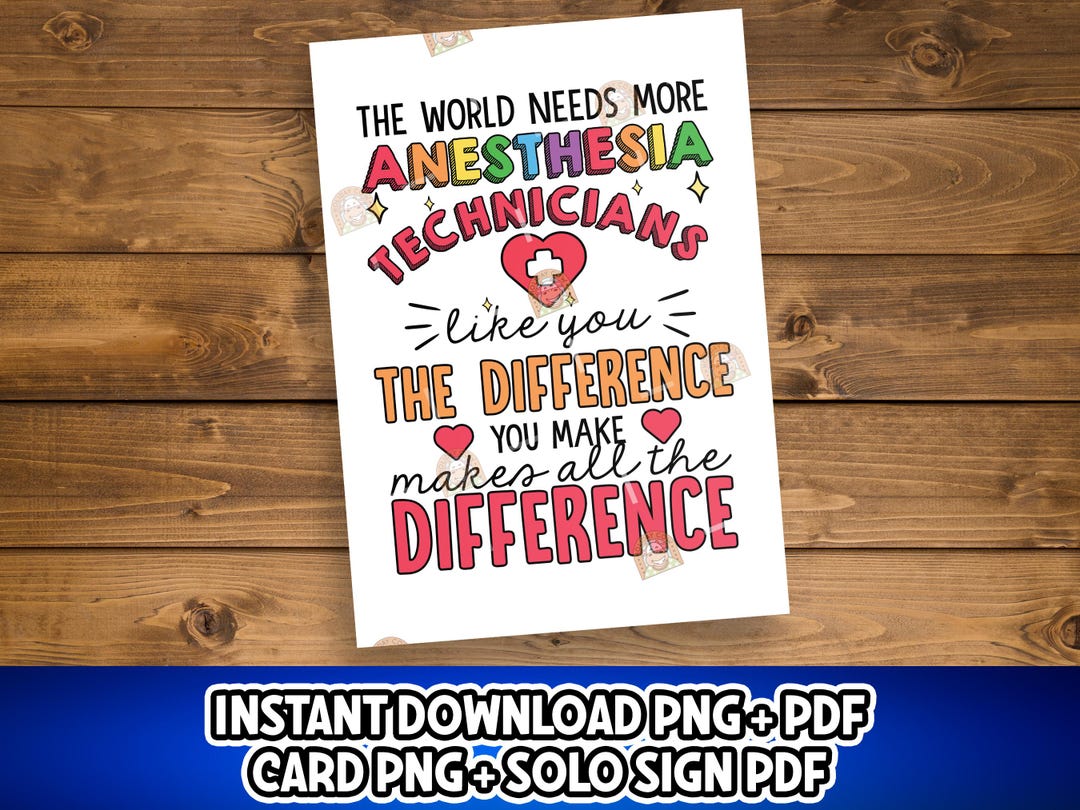 Printable Anesthesia Tech Gift, Anesthesia Tech Week Sign, Anesthesia ...