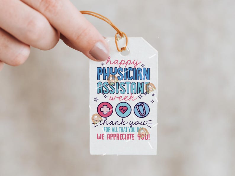 Physician Assistant Week Tags Printable, Physician Associate Gift Tag ...
