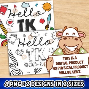 First Day of TK Sign, First Day of School Sign Printable, Back to ...