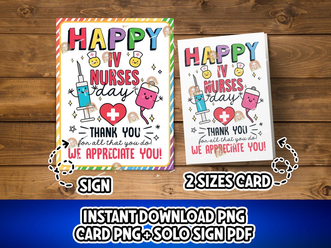 IV Nurses Day Card Printable, Infusion Nurse Gift Ideas, IV Nurses Day ...