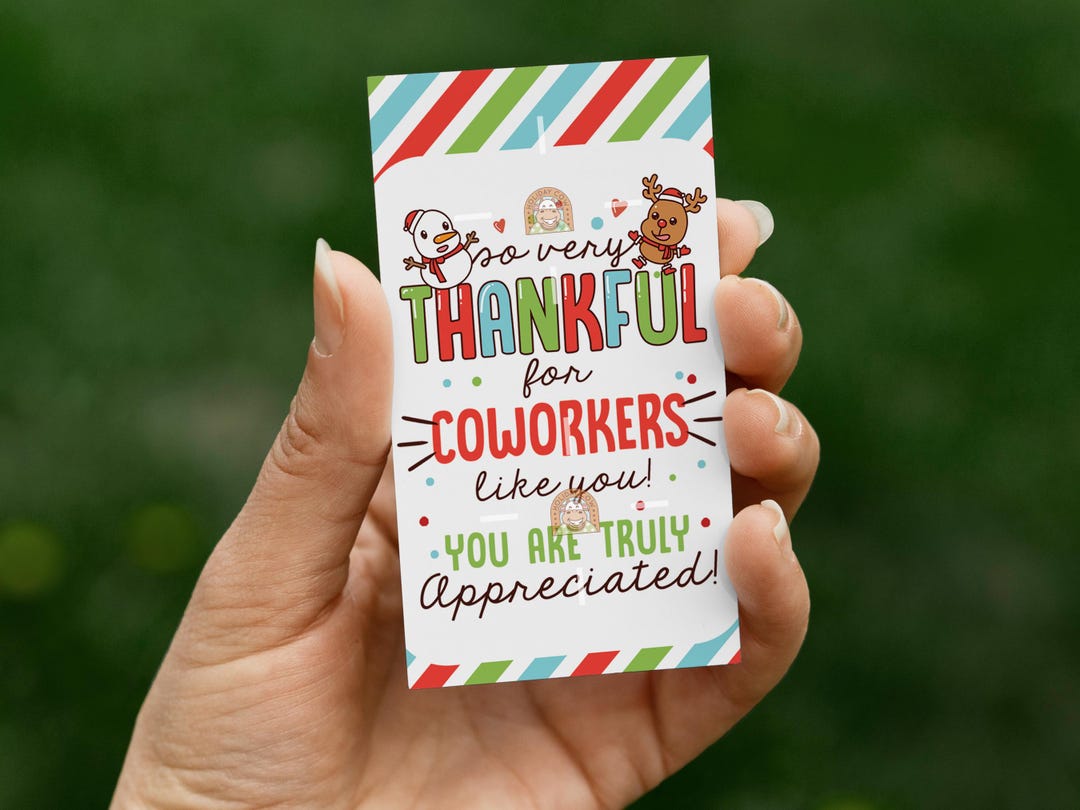 Christmas Coworker Gift Tag, Printable Thank You Co-worker Xmas Git Tag ...