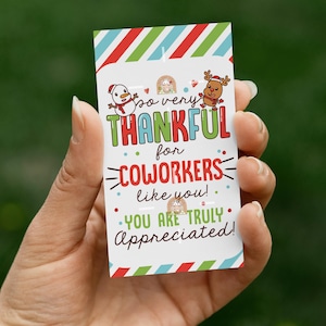 Christmas Coworker Gift Tag, Printable Thank You Co-worker Xmas Git Tag ...