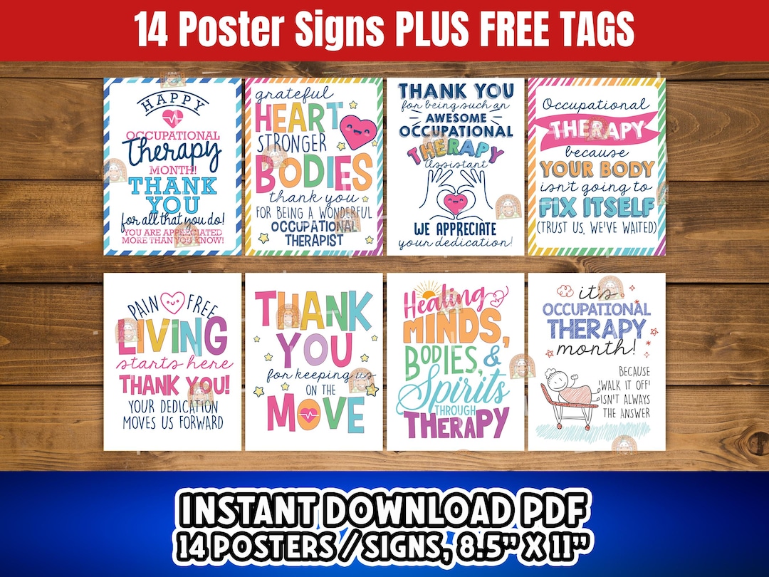 Occupational Therapy Month Signs Printable, Occupational Therapists ...