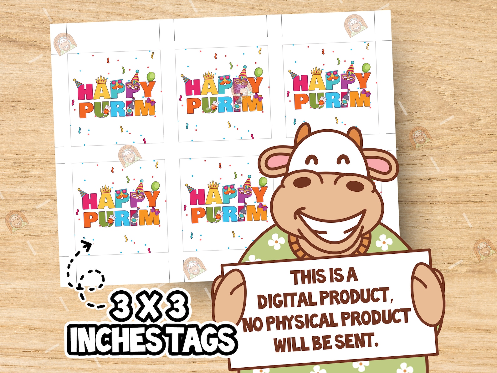 Printable Purim Tags, Purim Gift Tags, Purim Card, Purim Sign, Purim ...