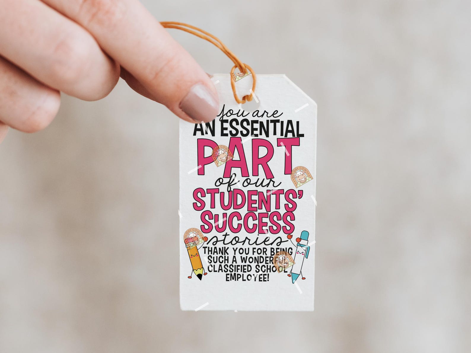 Classified School Employee Gift Tag, Printable Employee Tag, Classified ...