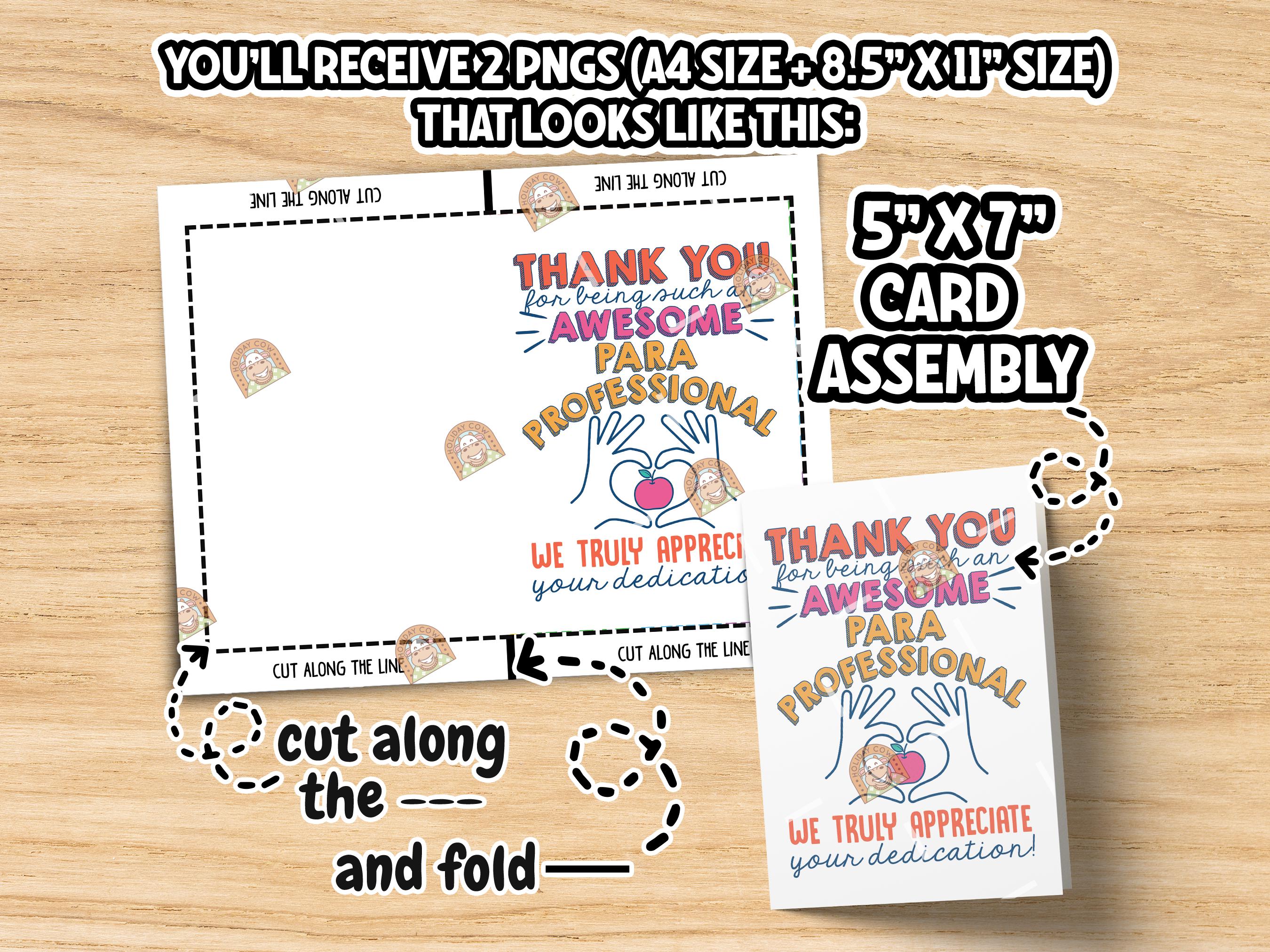 Paraprofessional Gift, Thank You Paraprofessional Card, Para ...