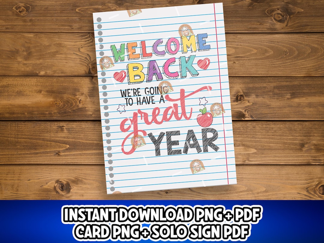Welcome Back Sign Printable, Welcome Back to School Card, First Day of ...