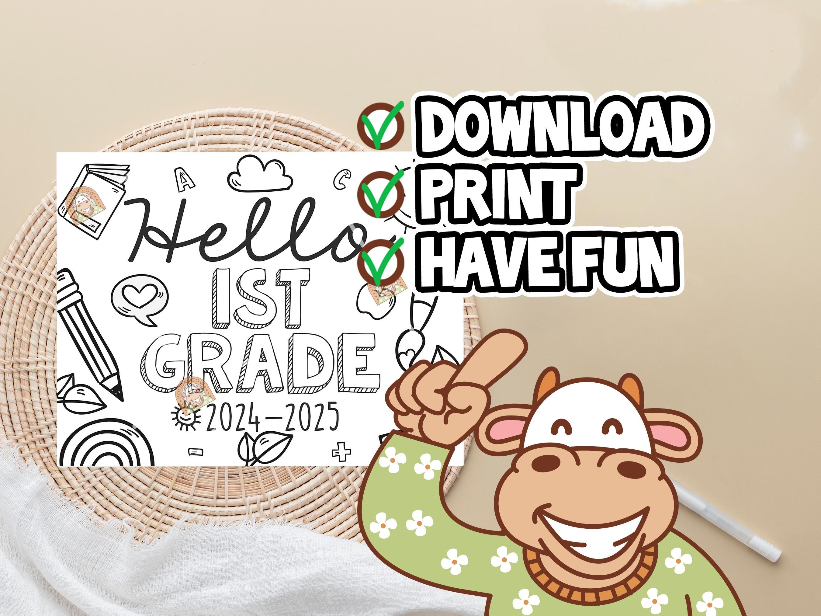 First Day of 1st Grade Sign, First Day of School Sign Printable, Back ...