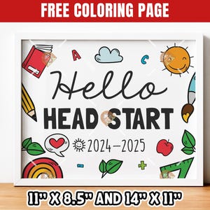 First Day of Head Start Sign, First Day of School Sign Printable, Back ...