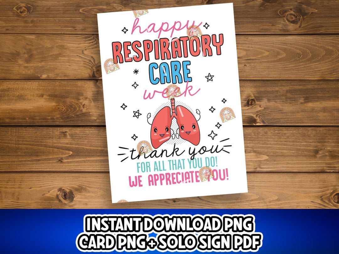 Respiratory Care Week Gift, Respiratory Therapist Thank You Card Printable, RT Appreciation ...