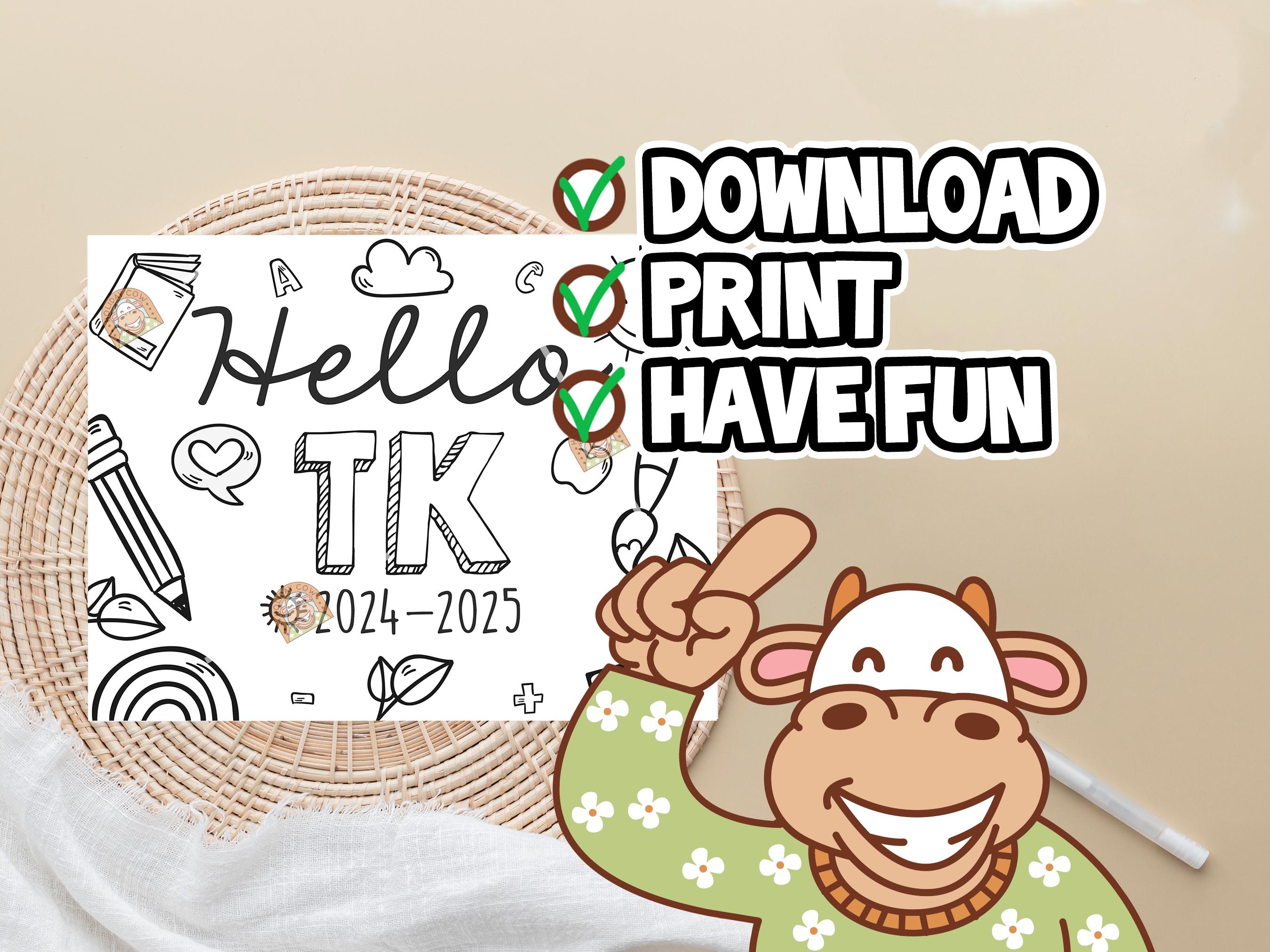 First Day of TK Sign, First Day of School Sign Printable, Back to ...