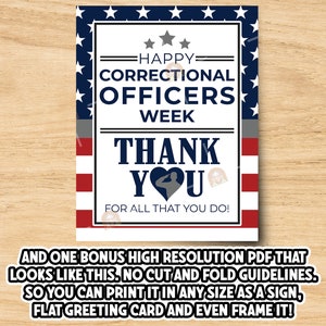 Correctional Officers Week Gift Printable, Correctional Officer Week ...