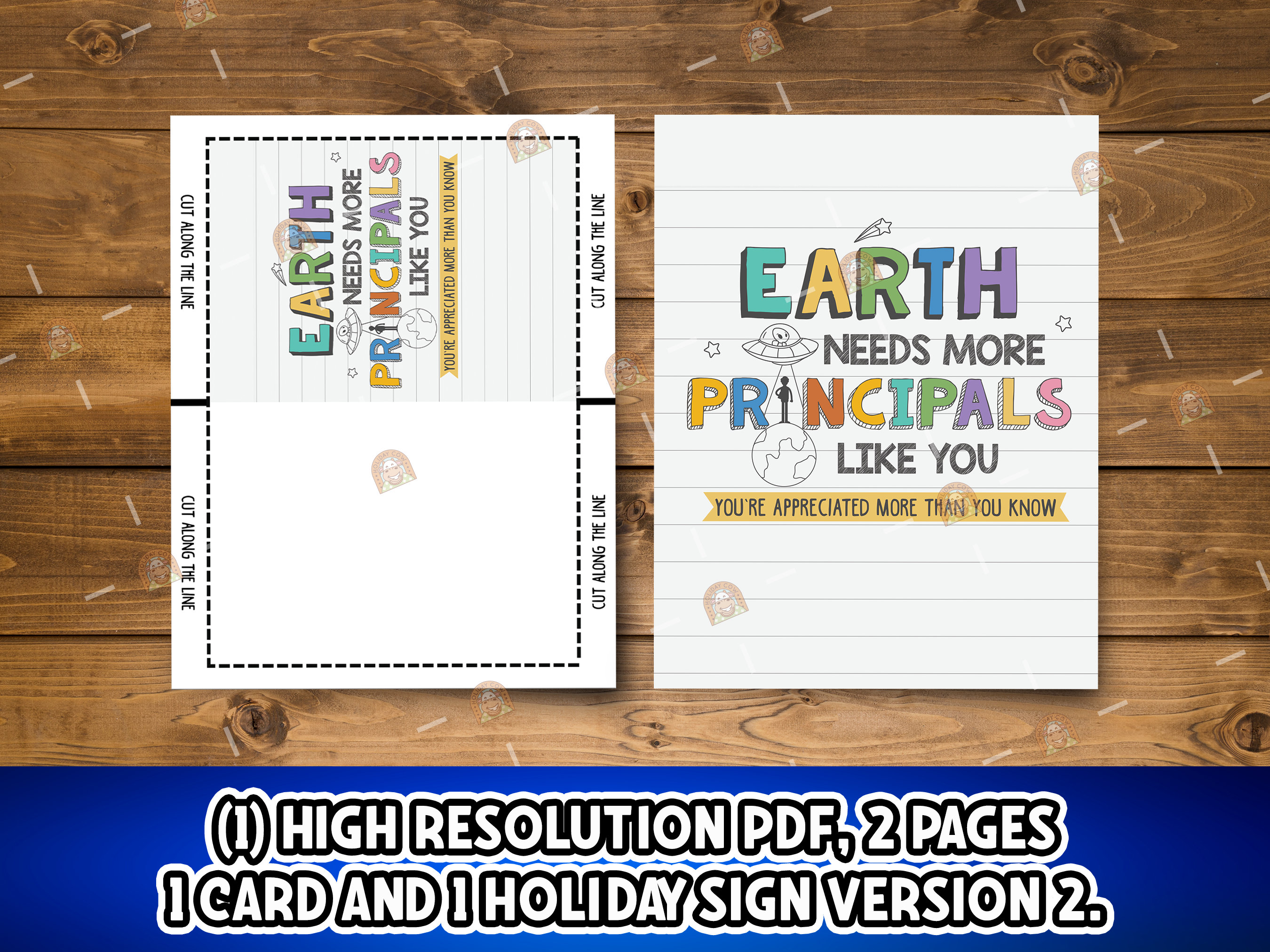 Principal Appreciation Card Printable, School Principal Gift, National ...