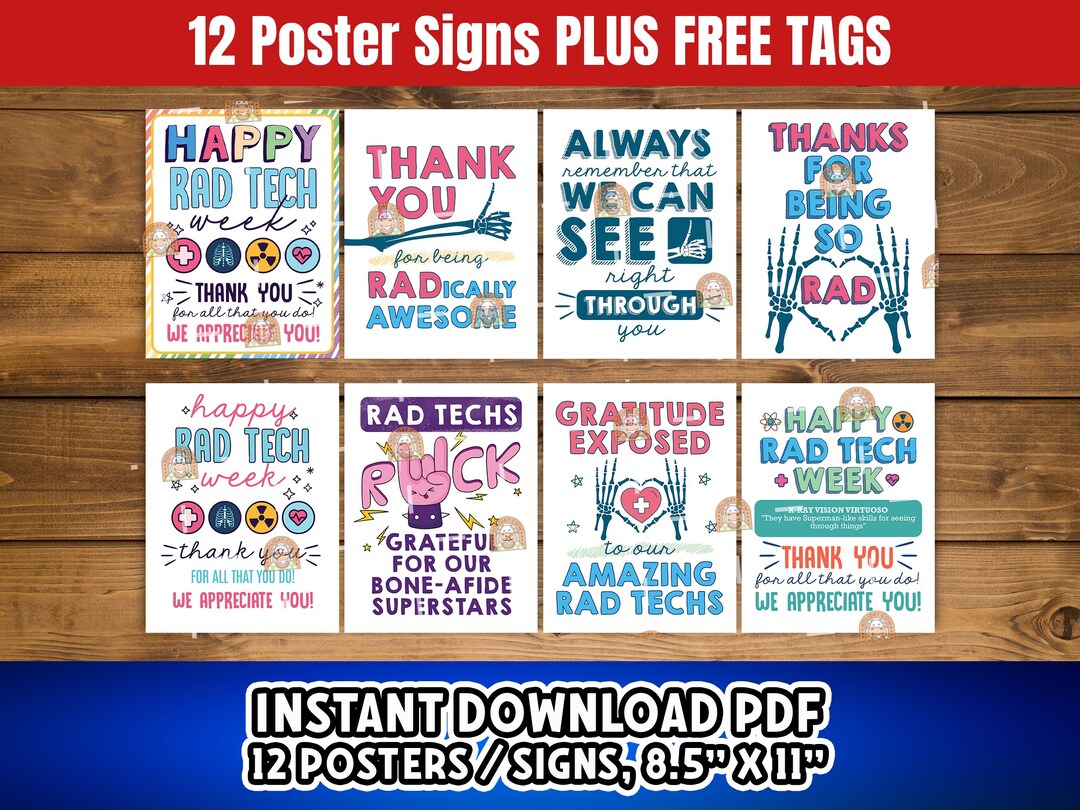 Rad Tech Week Gift, Rad Tech Week Signs Printable, Rad Tech Week Decor ...