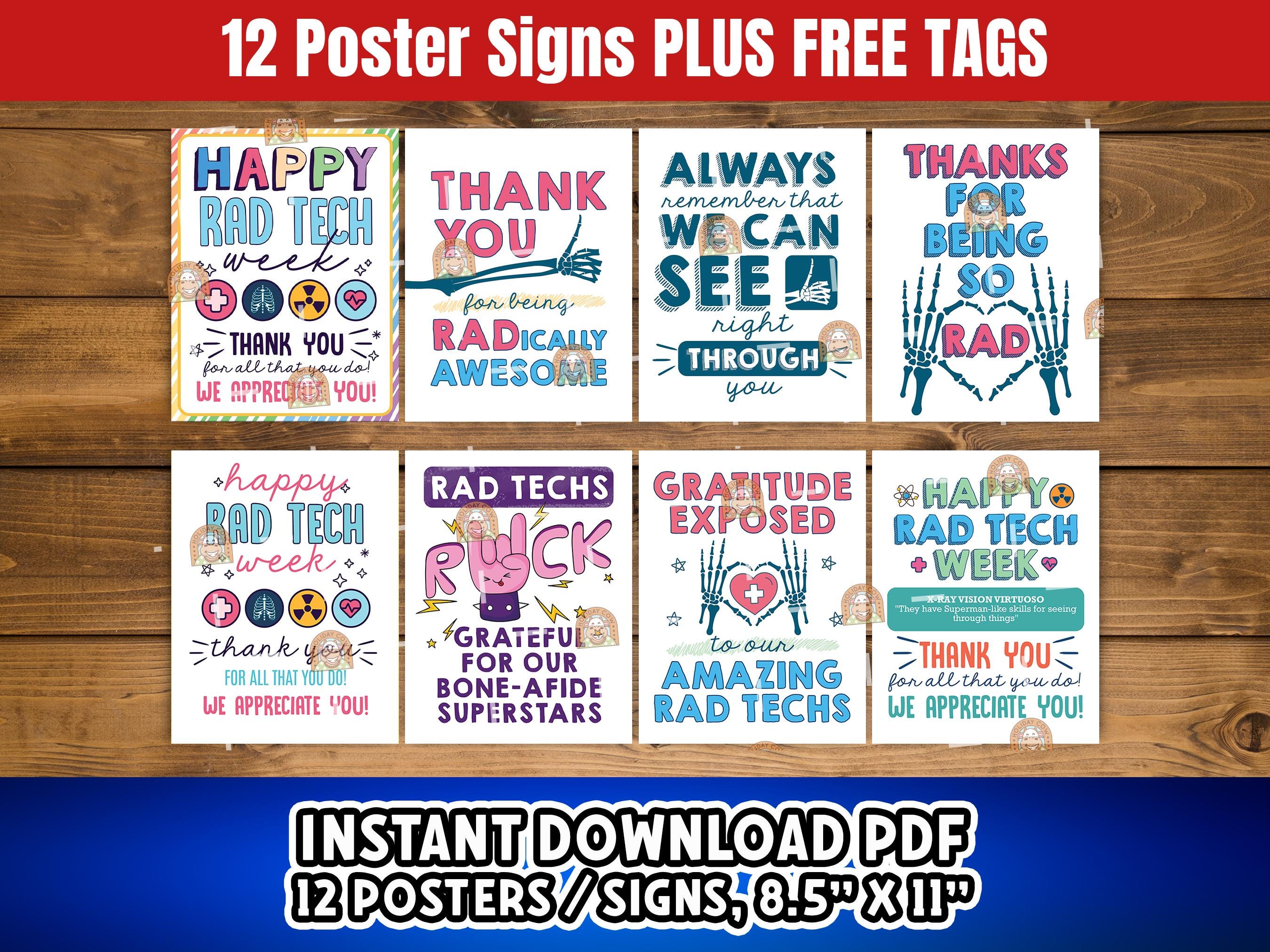 Rad Tech Week Gift, Rad Tech Week Signs Printable, Rad Tech Week Decor ...