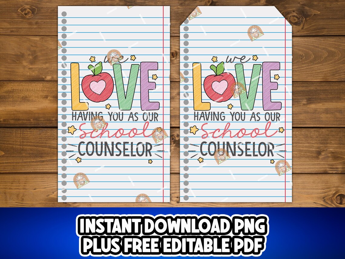 School Counselor Gift Tag, National School Counseling Week Tag ...