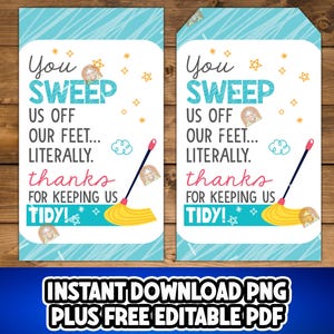 EVS Week Gift Tag Printable, Housekeeping Gift Tag, National Custodian ...