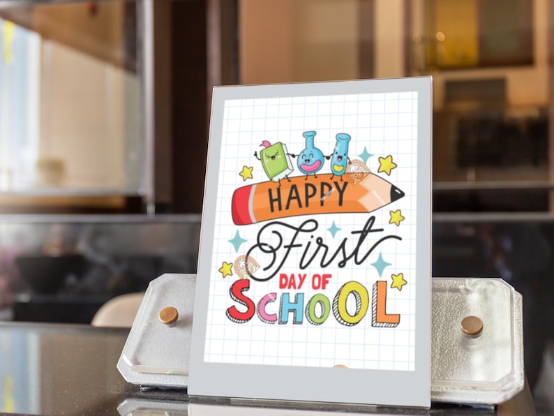 Personalized First Day of School Card Printable, Welcome Back to School ...